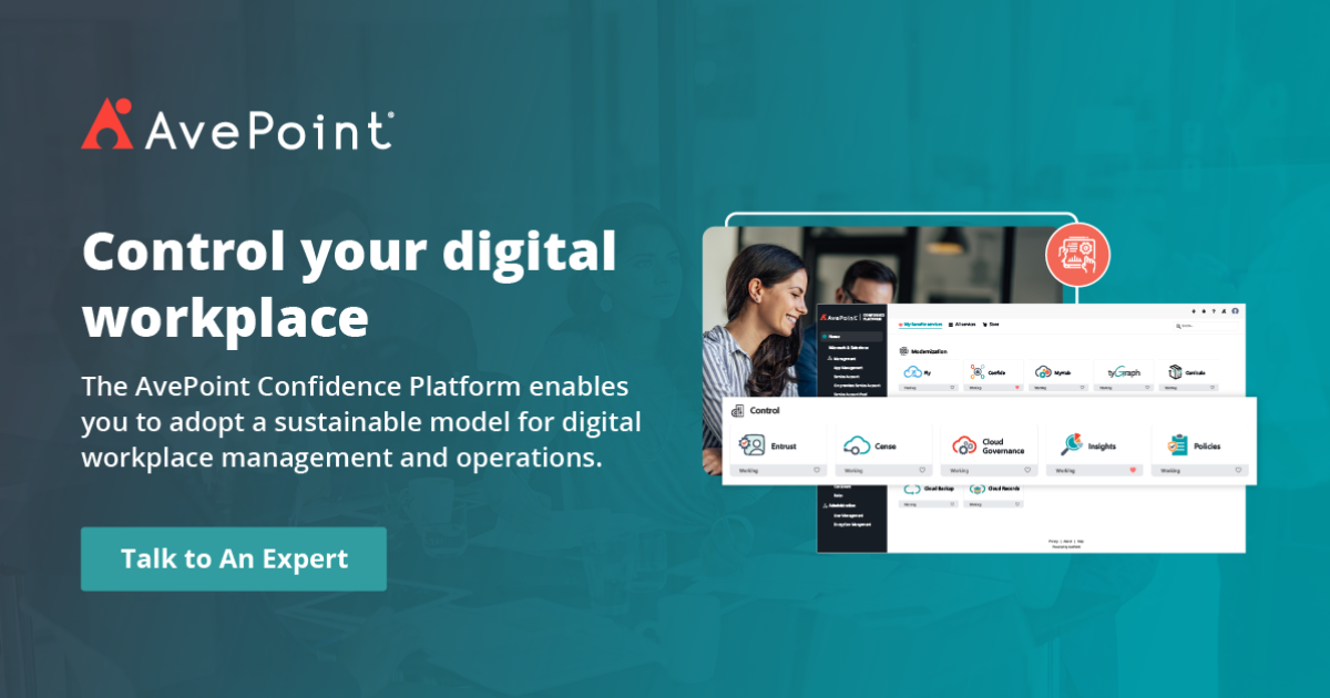 Take Control of Your Business Operations with AvePoint Confidence ...