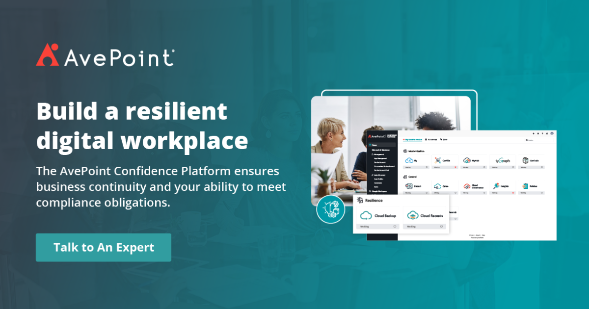 Ensure Your Business's Continuity with AvePoint Confidence Platform's ...